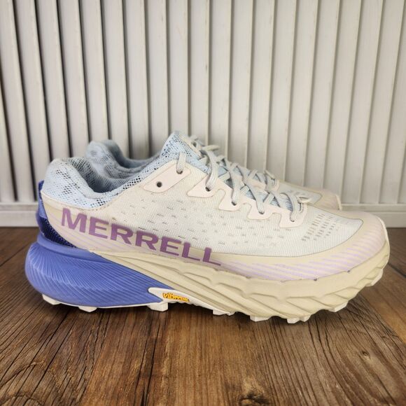 Merrell | Shoes | Merrell Agility Peak 5 Women 65 White Purple Vibram ...